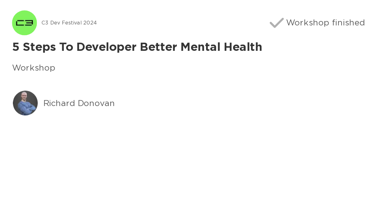 5 Steps to Developer Better Mental Health