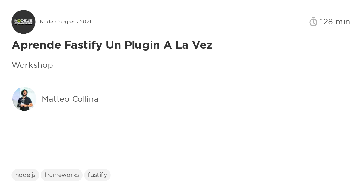 Aprende Fastify Un Plugin a la Vez - Video recording