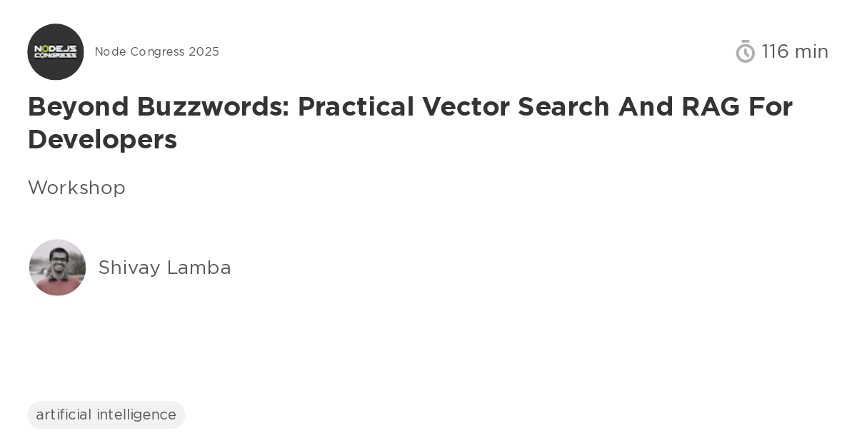 Beyond Buzzwords: Practical Vector Search and RAG for Developers