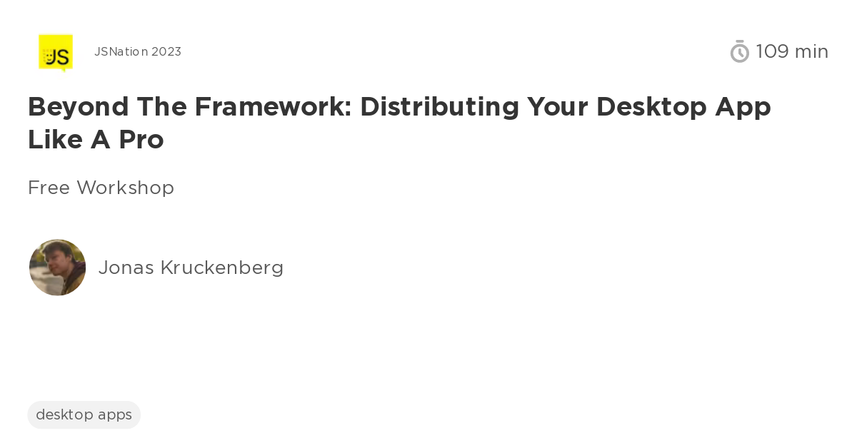 Beyond the Framework: Distributing Your Desktop App Like a Pro - Video recording