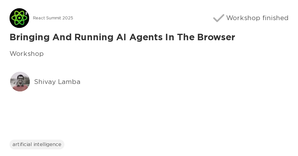 Bringing and Running AI Agents in the Browser