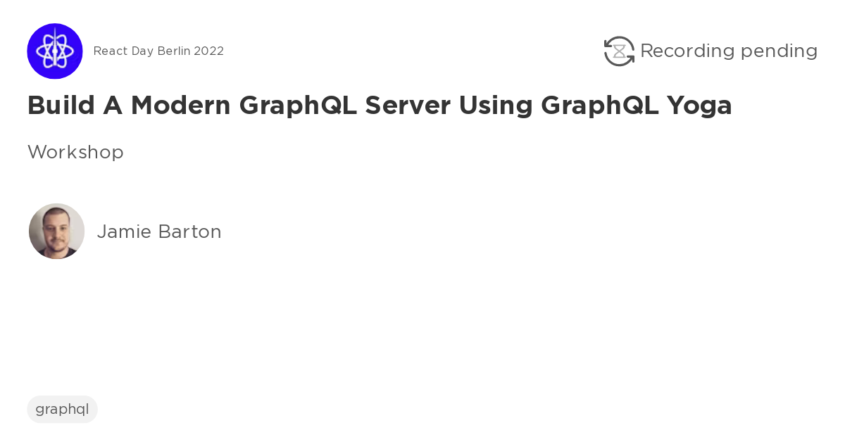 Build a Modern GraphQL Server using GraphQL Yoga