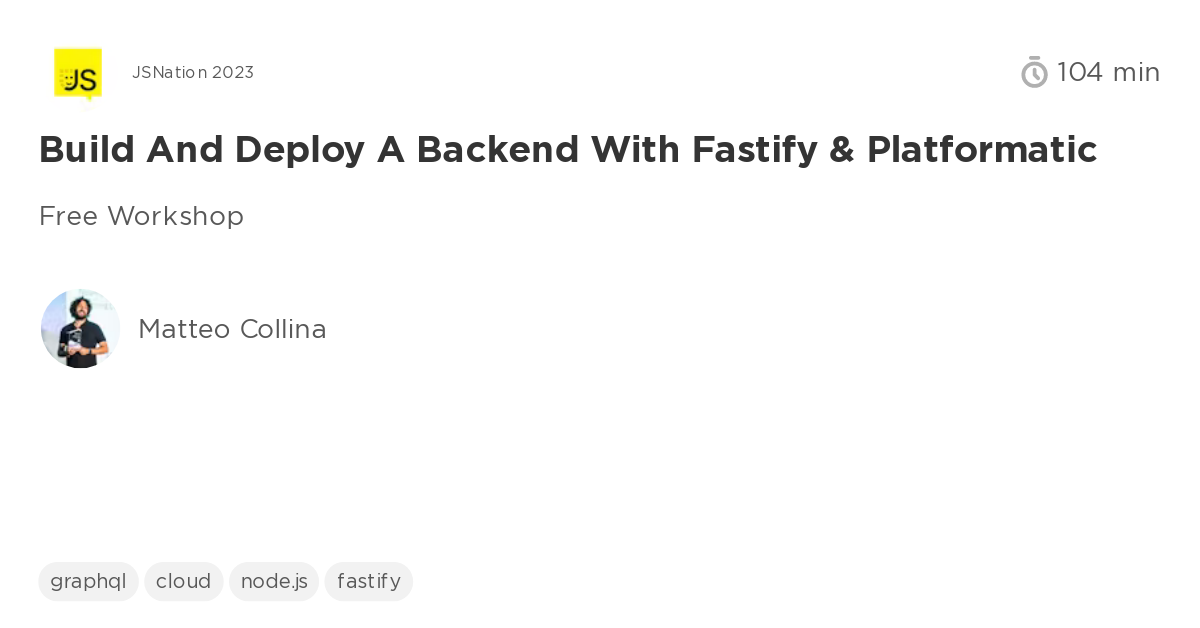 Build and Deploy a Backend With Fastify & Platformatic