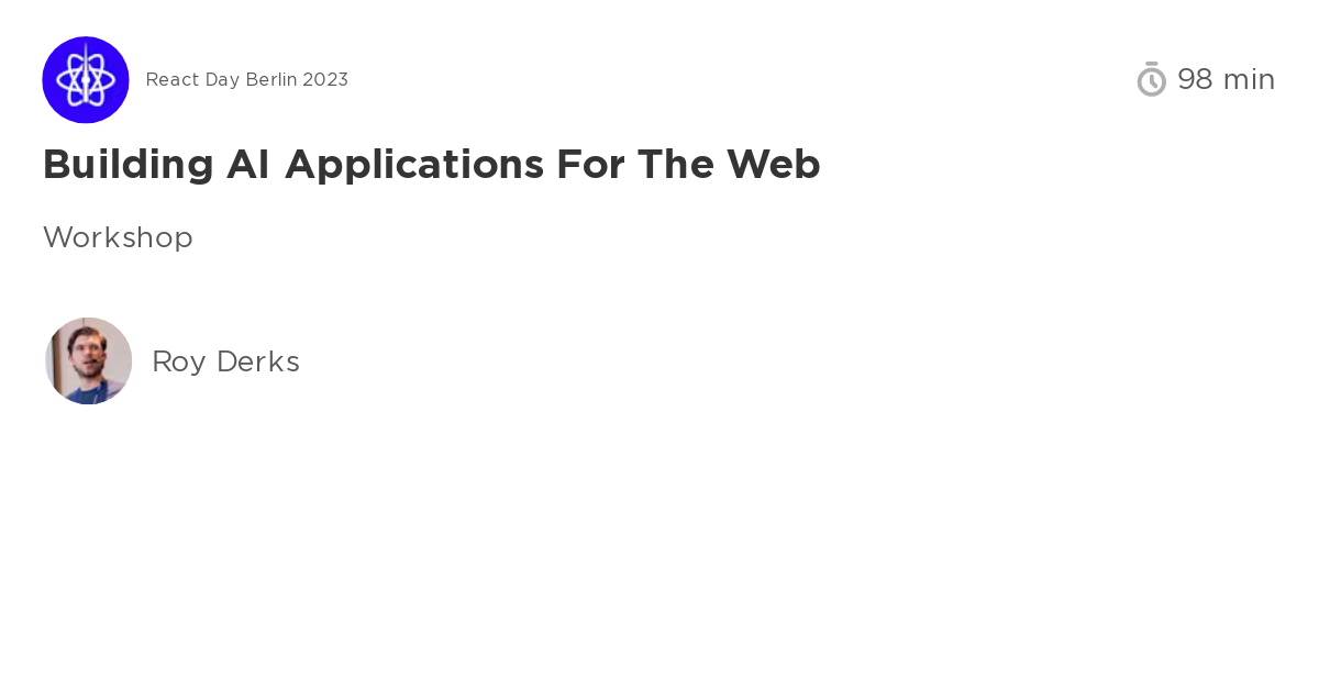 Building AI Applications for the Web