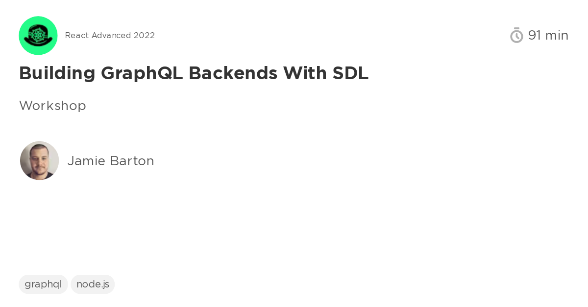 Building Graphql Backends With Sdl Video Recording