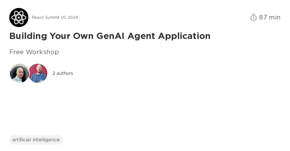 Building Your Own GenAI Agent Application