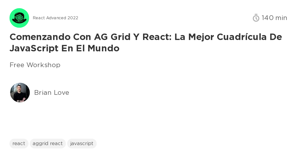 AG Grid Guide for React - Video recording