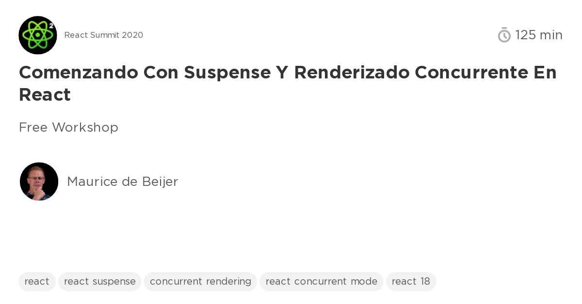 Comenzando con Suspense y Renderizado Concurrente en React - Video recording