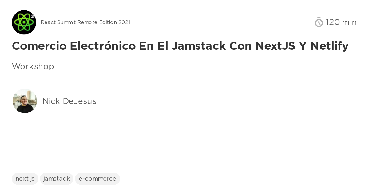 Comercio Electrónico En El Jamstack Con Nextjs Y Netlify Video Recording