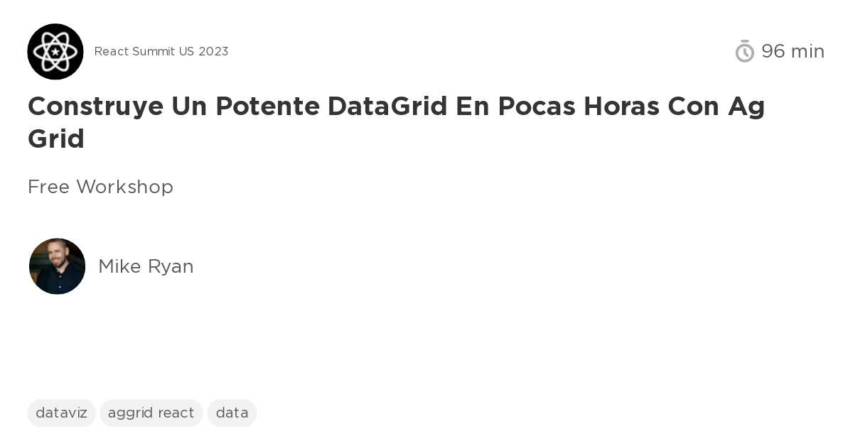 Construye un potente DataGrid en pocas horas con Ag Grid
