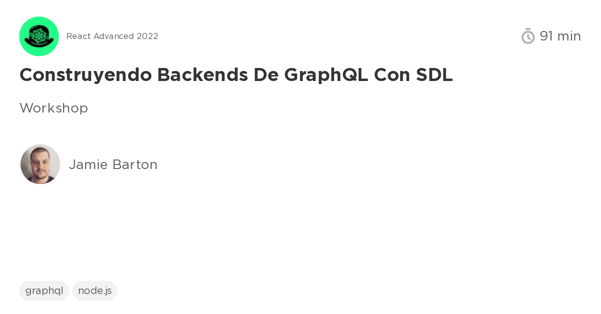Construyendo backends de GraphQL con SDL - Video recording