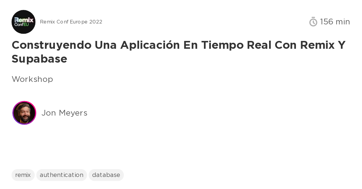 Construyendo una aplicación en tiempo real con Remix y Supabase - Video recording
