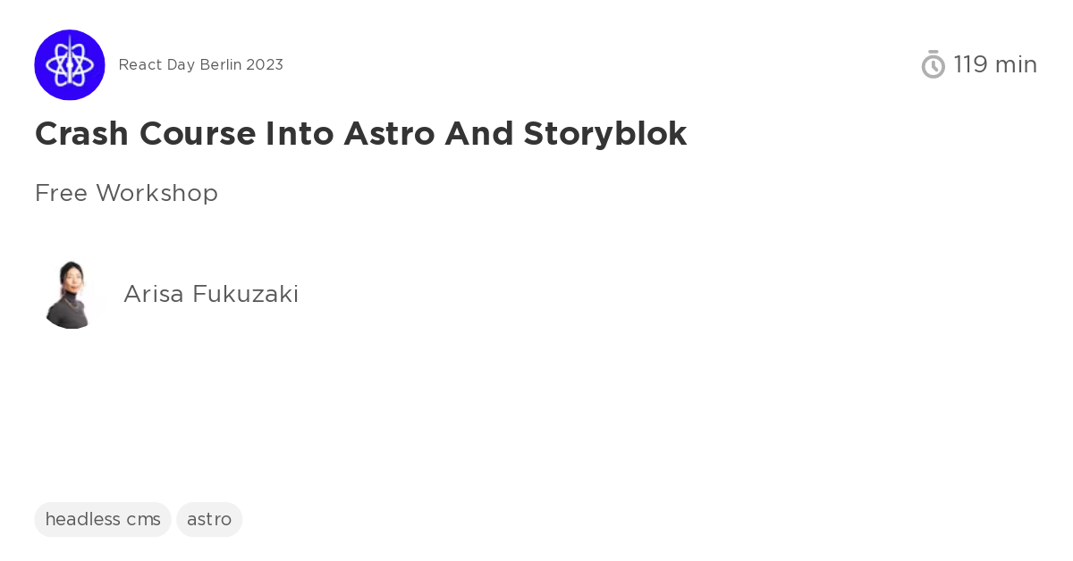 Crash course into Astro and Storyblok