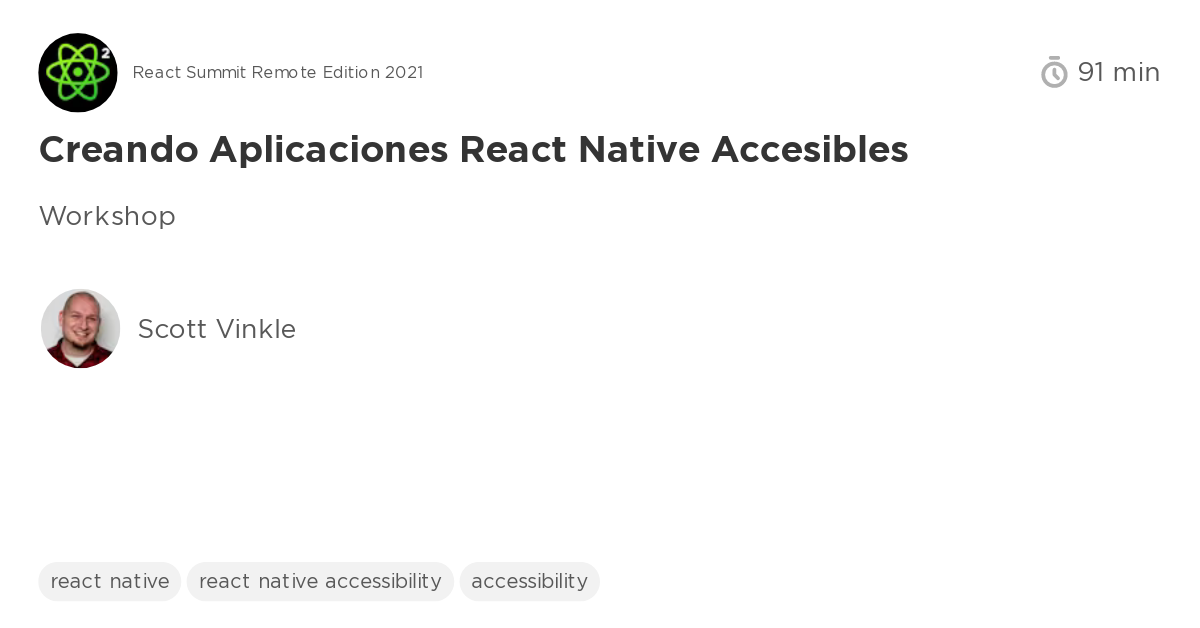 Creando aplicaciones React Native accesibles - Video recording