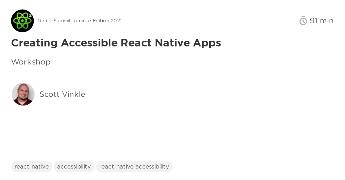 Creating Accessible React Native Apps Creating Accessible React Native Apps