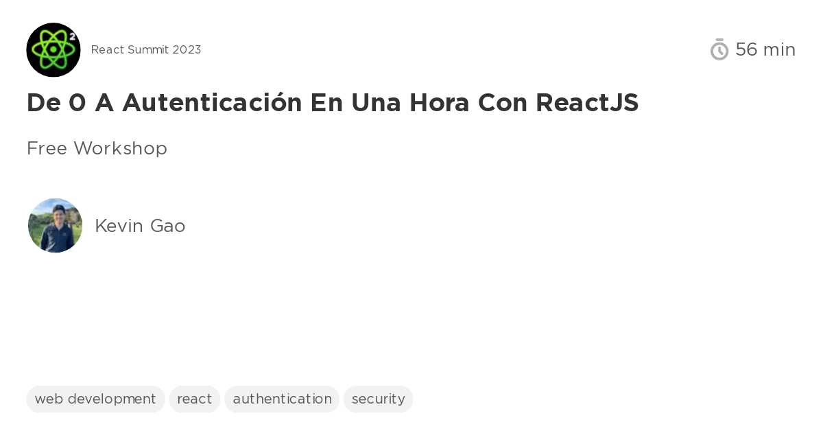 De 0 a Autenticación en una hora con ReactJS