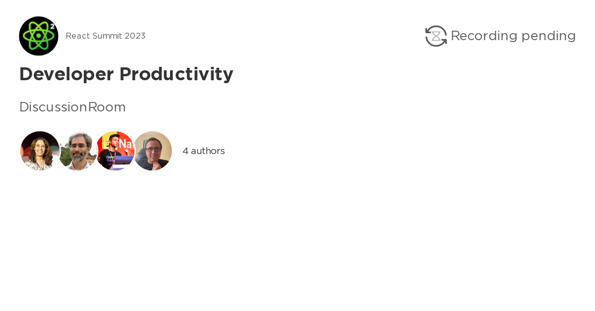 Developer Productivity