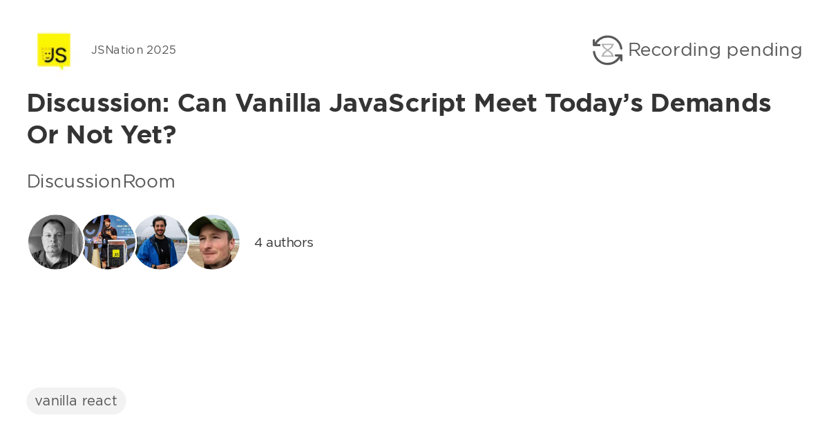 Discussion: Can Vanilla JavaScript Meet Today’s Demands or Not Yet?
