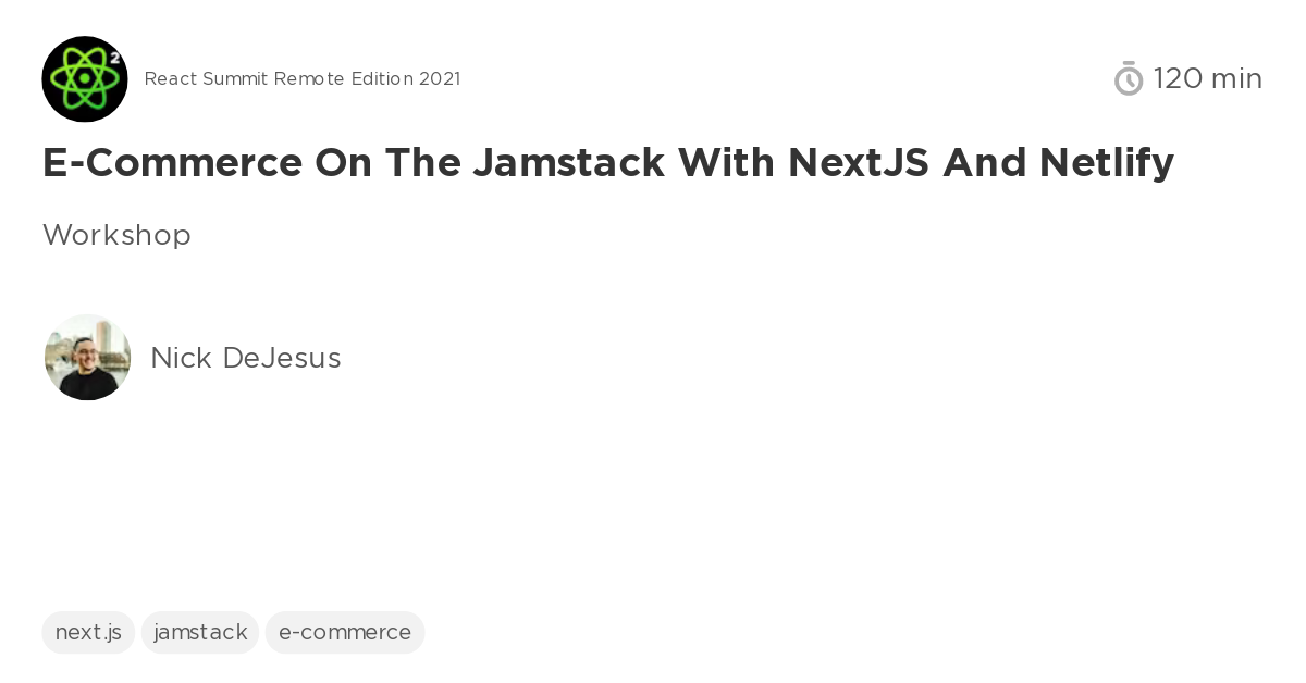 E Commerce On The Jamstack With Nextjs And Netlify Video Recording