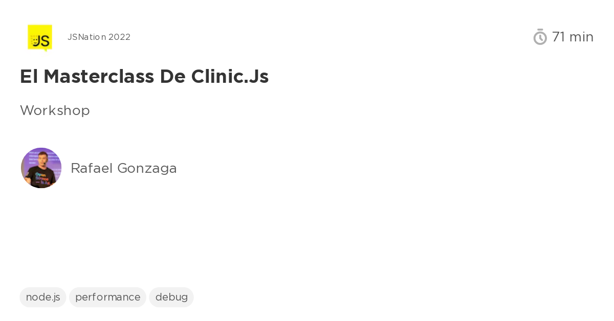 El Masterclass de Clinic.js - Video recording