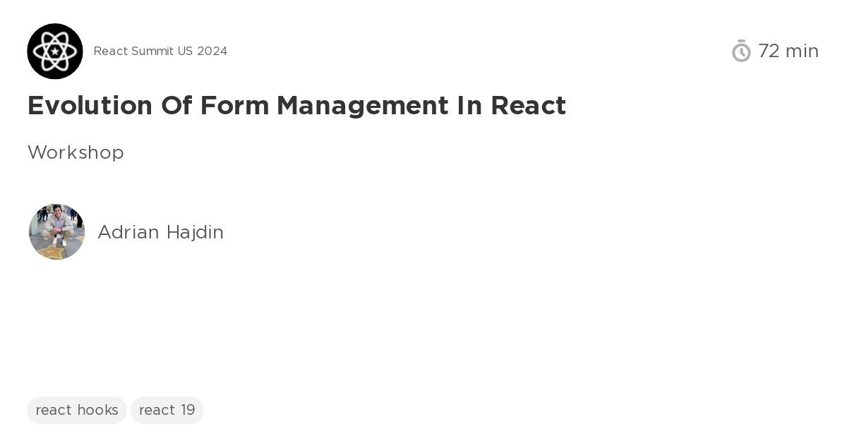 Evolution of Form Management in React