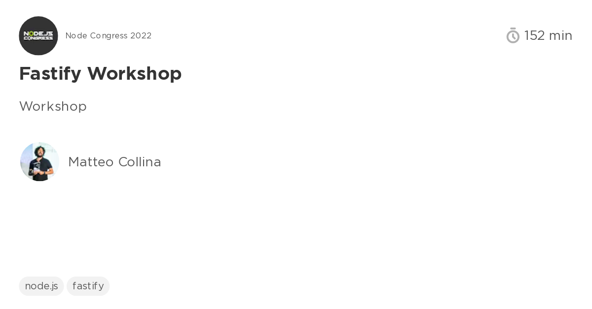 Fastify Workshop