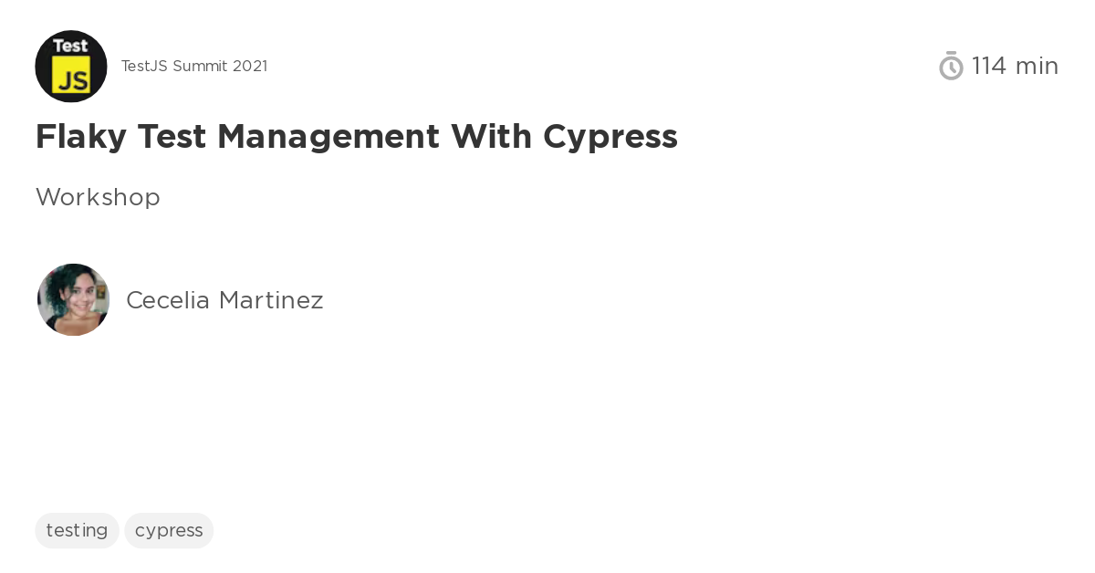 Flaky Test Management with Cypress - Video recording Flaky Test Management with Cypress - Video recording