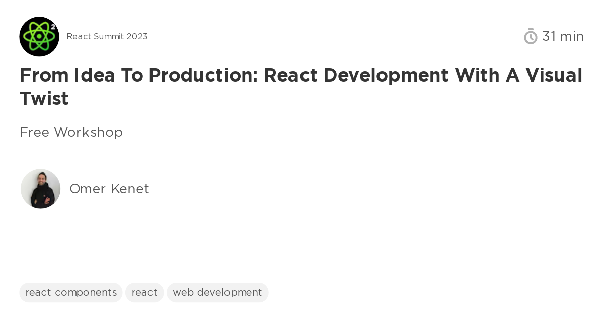 From Idea to Production: React Development with a Visual Twist