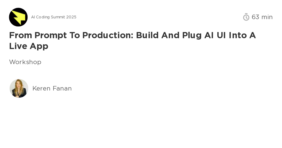 From Prompt to Production: Build and Plug AI UI Into a Live App