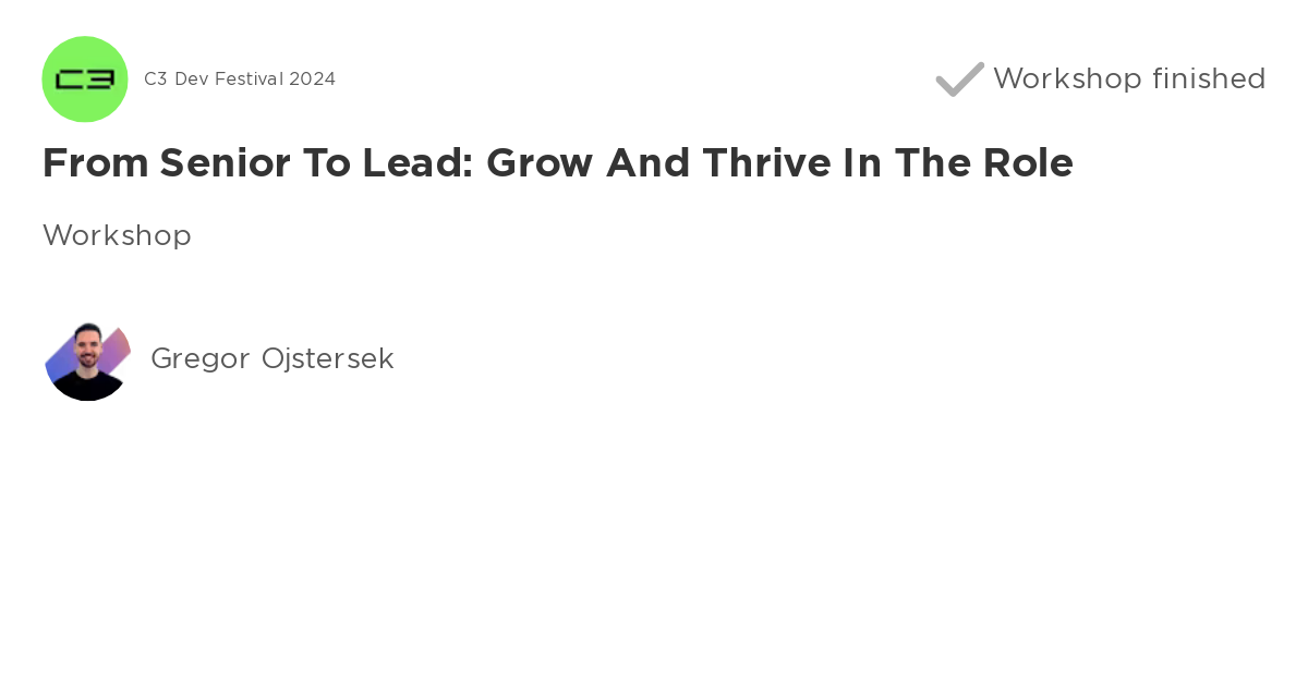 From Senior to Lead: Grow and Thrive in the Role