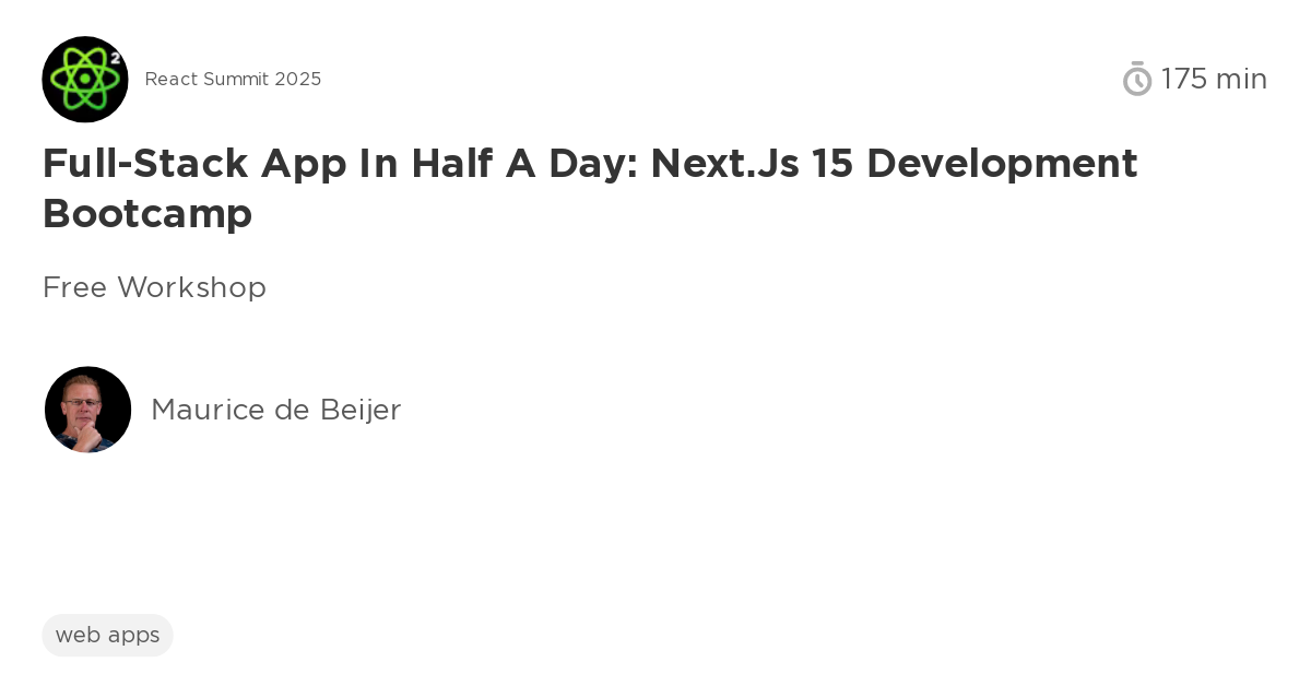 Full Stack App In Half A Day Nextjs 15 Development Bootcamp