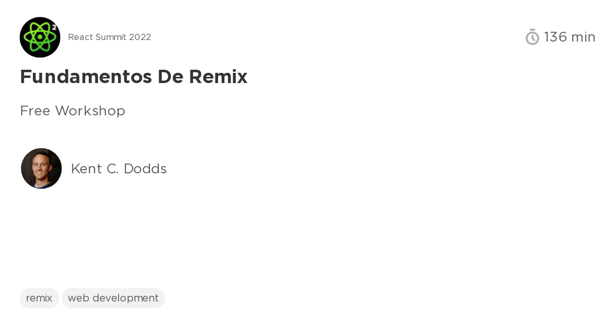 Remix: Simplifying Web Development - Video recording