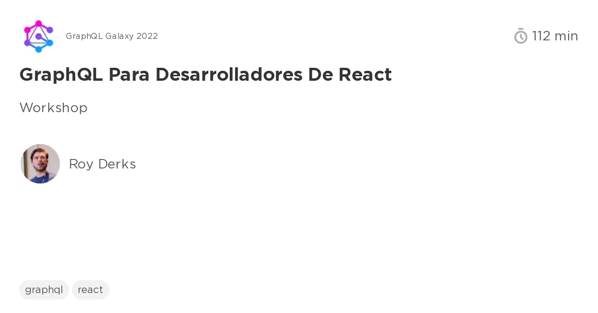 GraphQL para Desarrolladores de React - Video recording