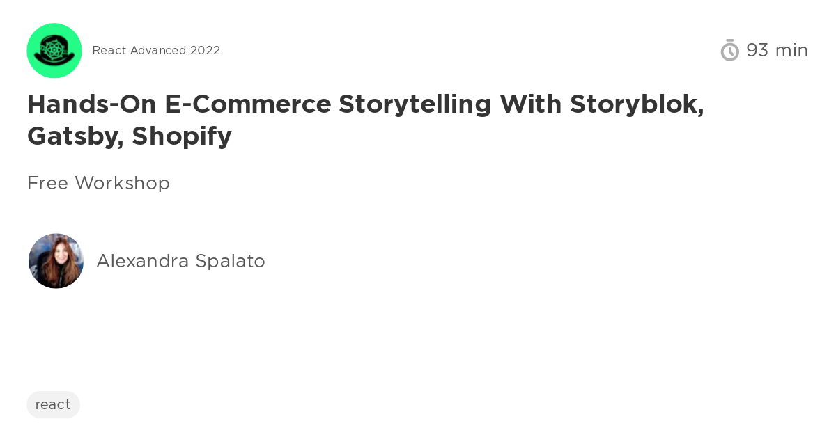 Building Headless Shopify with Storyblock - Video recording