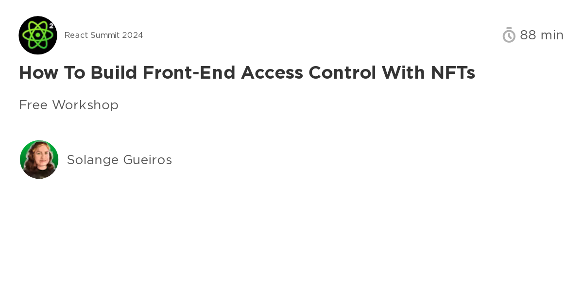 How To Build Front End Access Control With Nfts