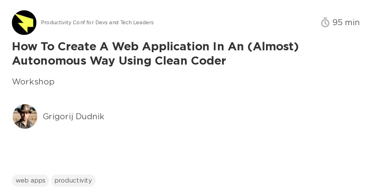 How to Create a Web Application in an (Almost) Autonomous Way Using Clean Coder