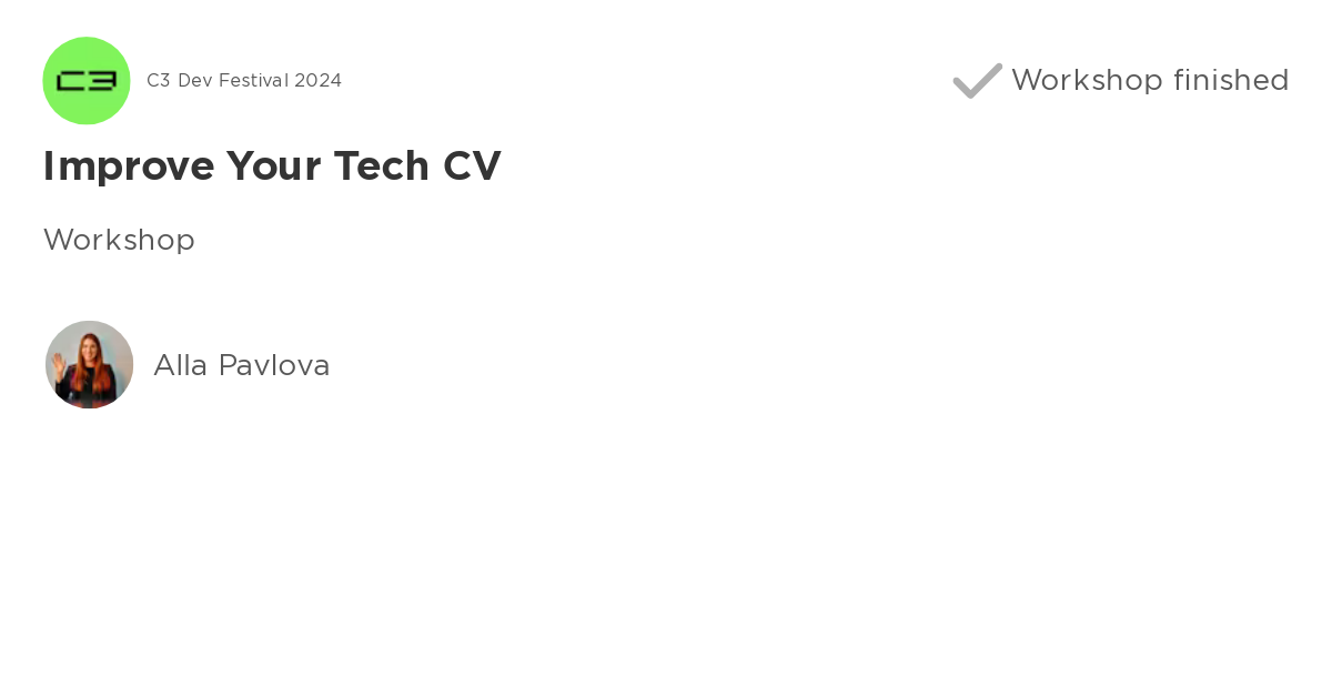 Improve Your Tech CV