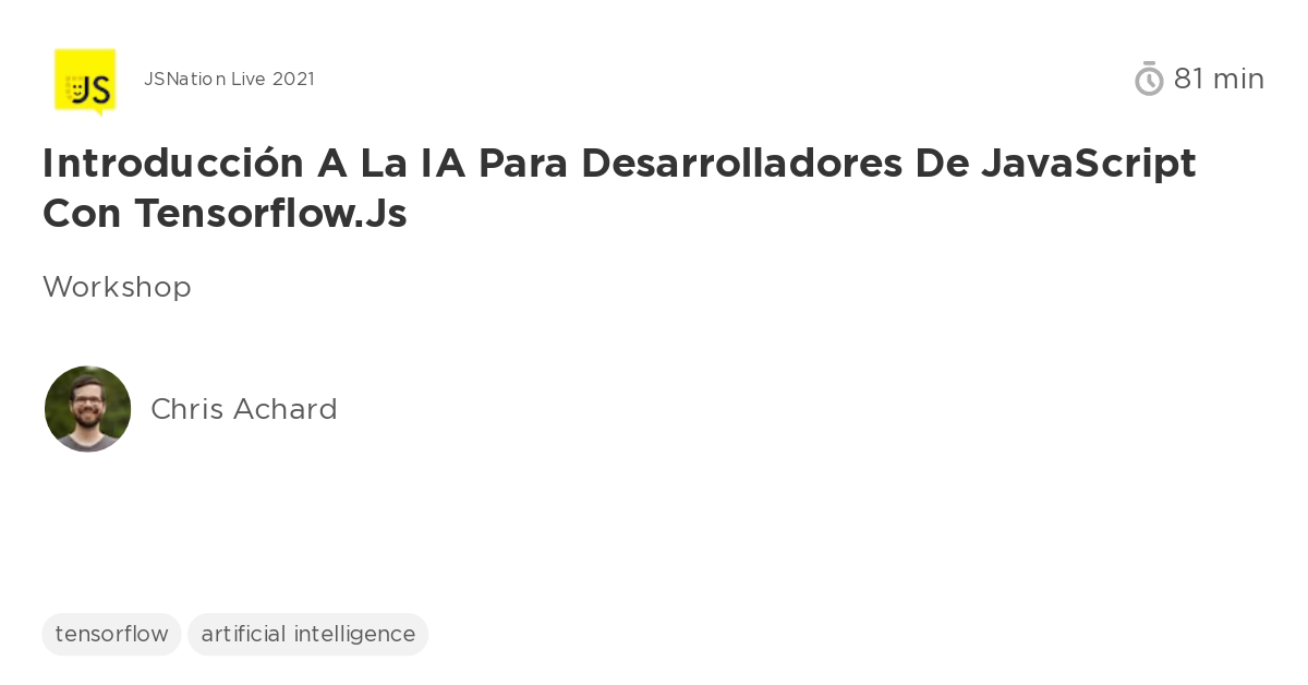Introducción A La Ia Para Desarrolladores De Javascript Con Tensorflow