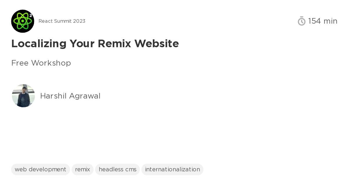 Localizing Your Remix Website - Video recording
