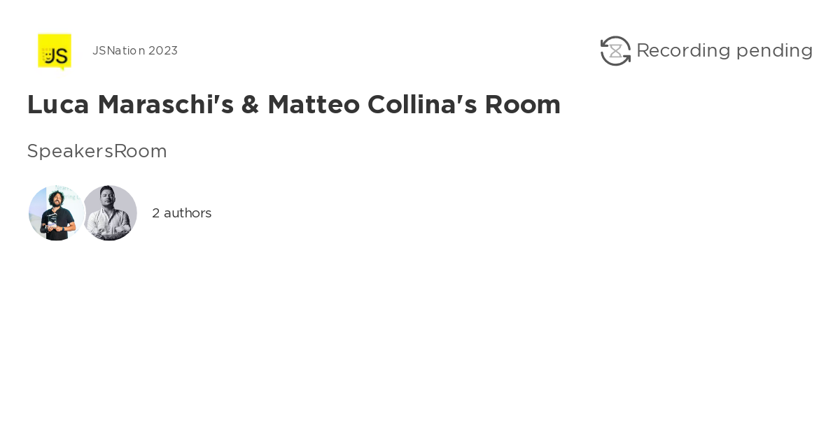 Luca Maraschi's & Matteo Collina's Room