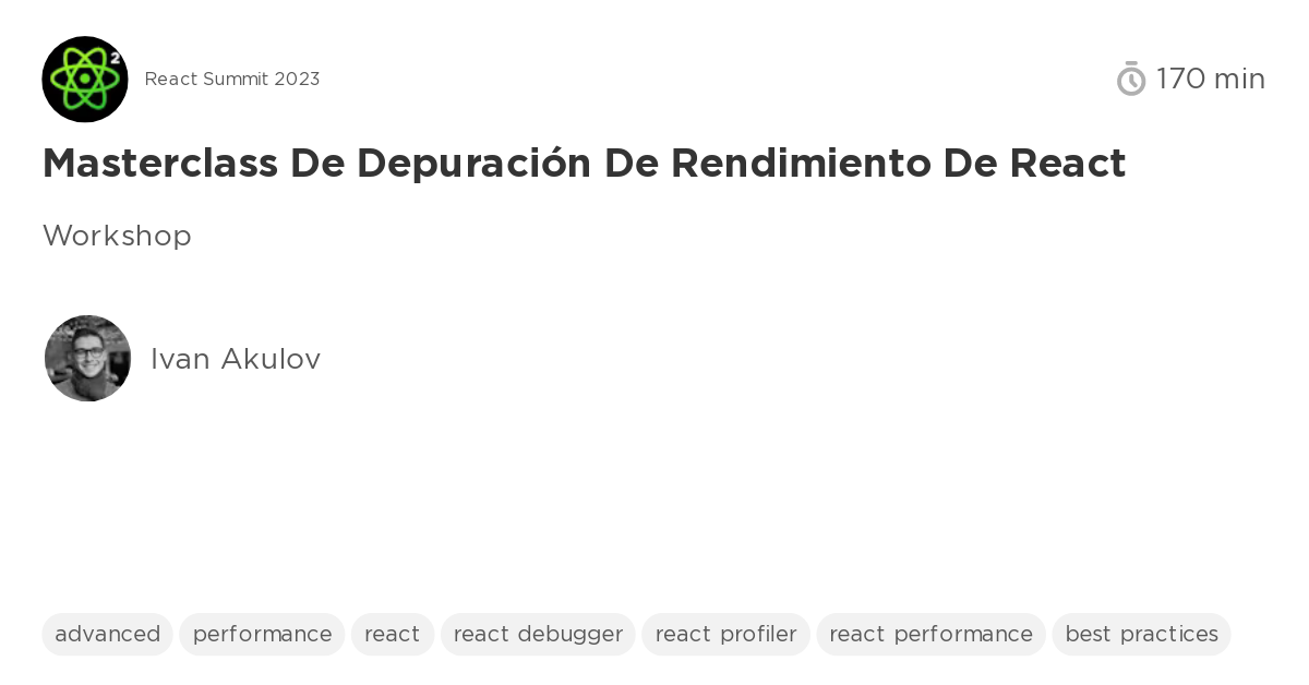 Masterclass de Depuración de Rendimiento de React
