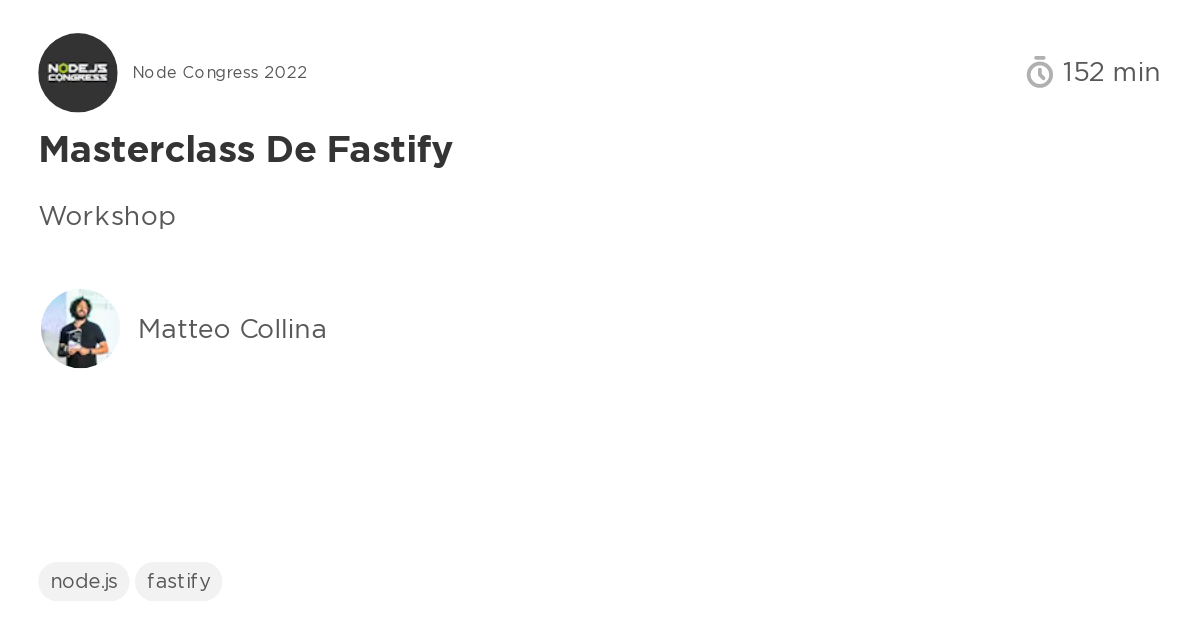 Masterclass de Fastify - Video recording