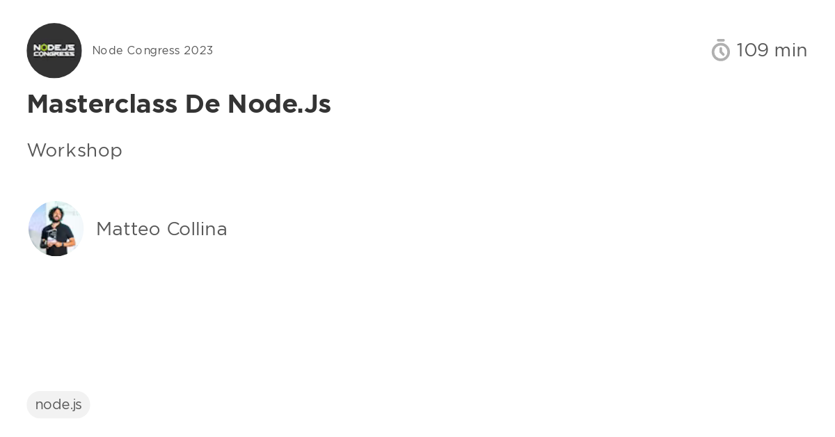 Masterclass de Node.js