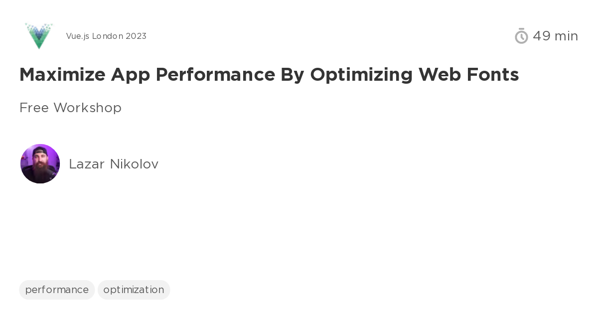 Maximize App Performance by Optimizing Web Fonts - Video recording Maximize App Performance by Optimizing Web Fonts - Video recording