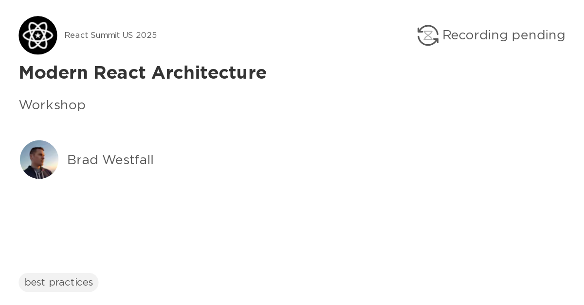 Modern React Architecture