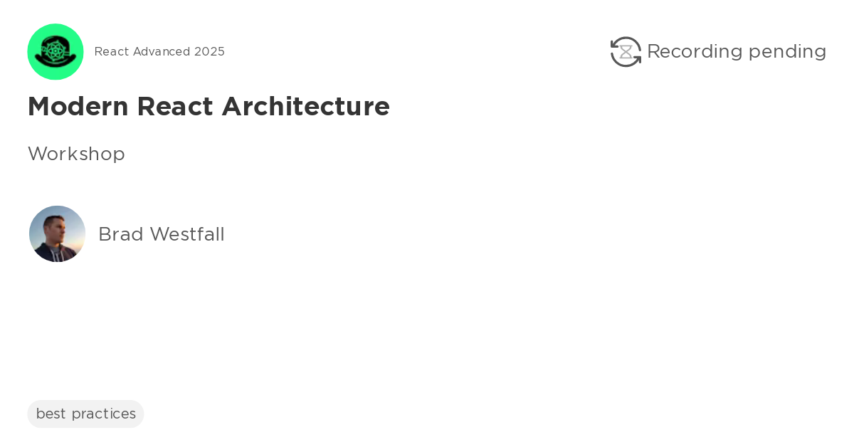 Modern React Architecture