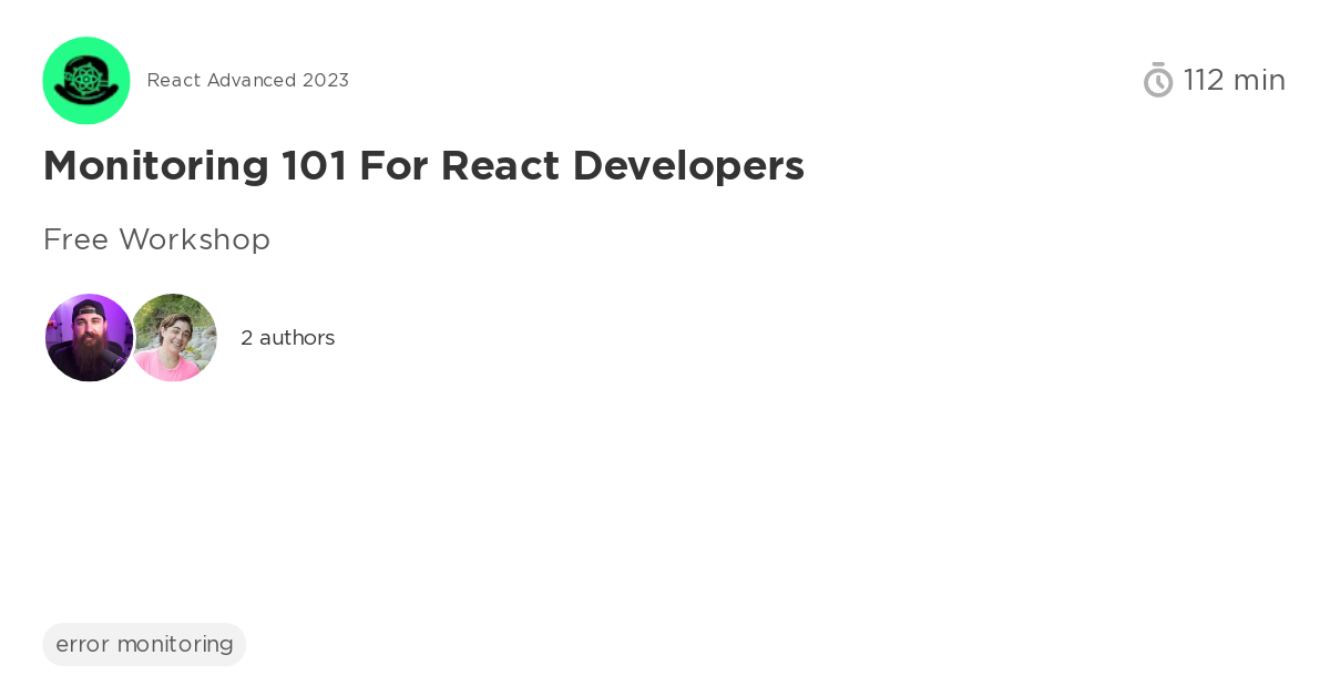 Monitoring 101 for React Developers