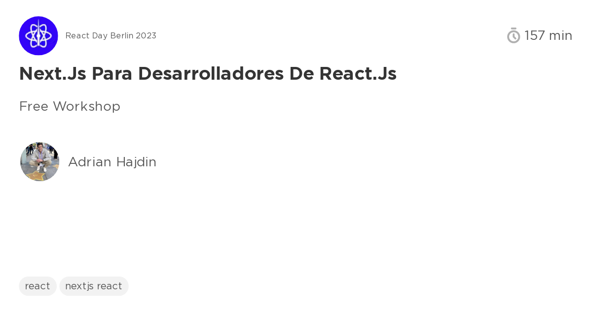 Next.js para Desarrolladores de React.js