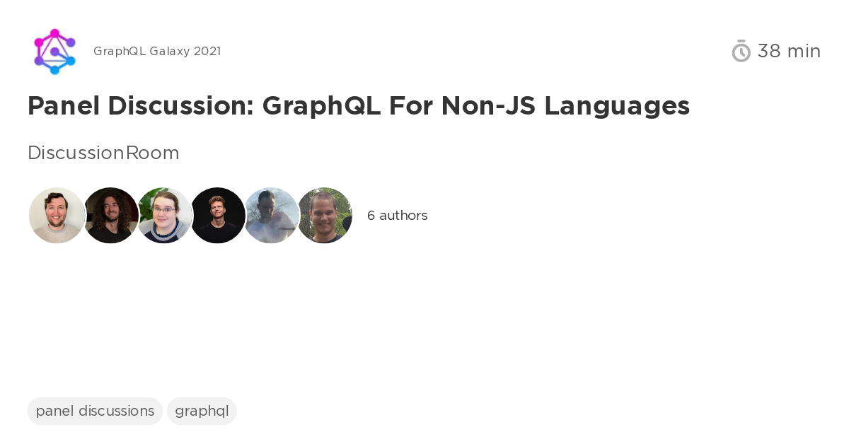 Panel Discussion: GraphQL for non-JS Languages