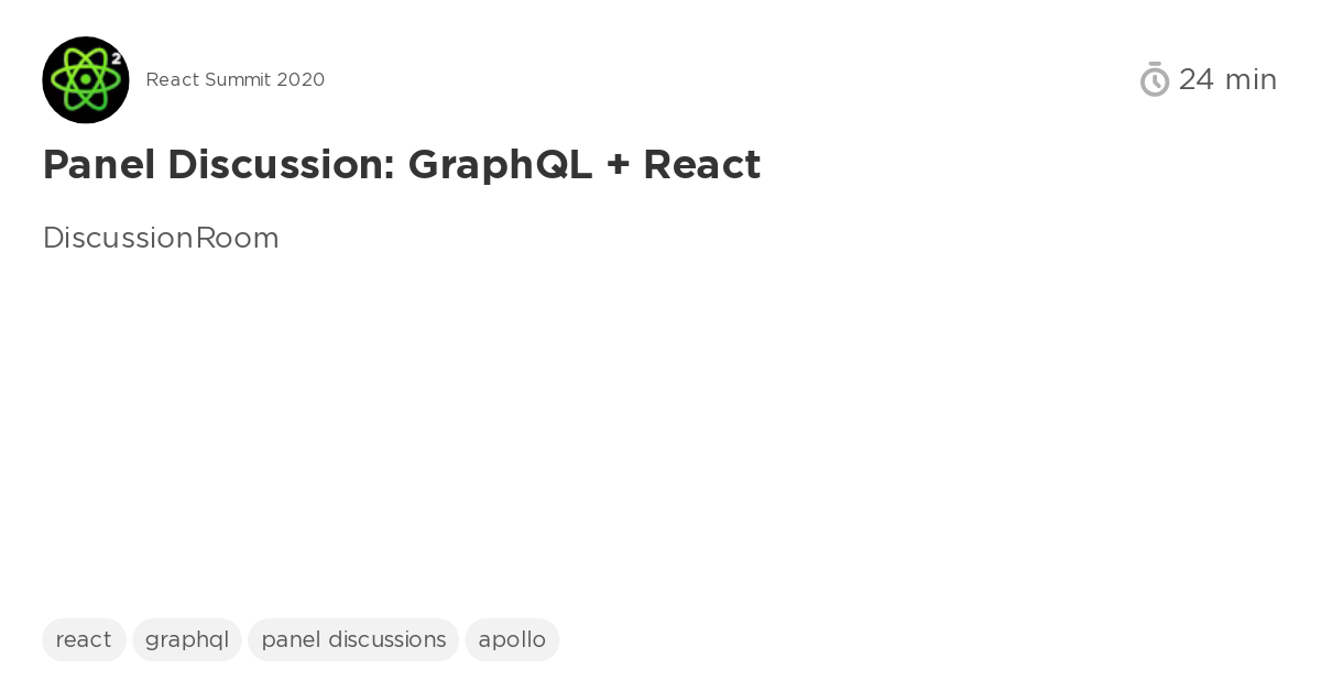 Panel Discussion: GraphQL + React
